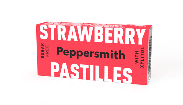 PASTILLES: STRAWBERRY XYLITOL PASTILLES - 12 X 15G POCKET PACKS